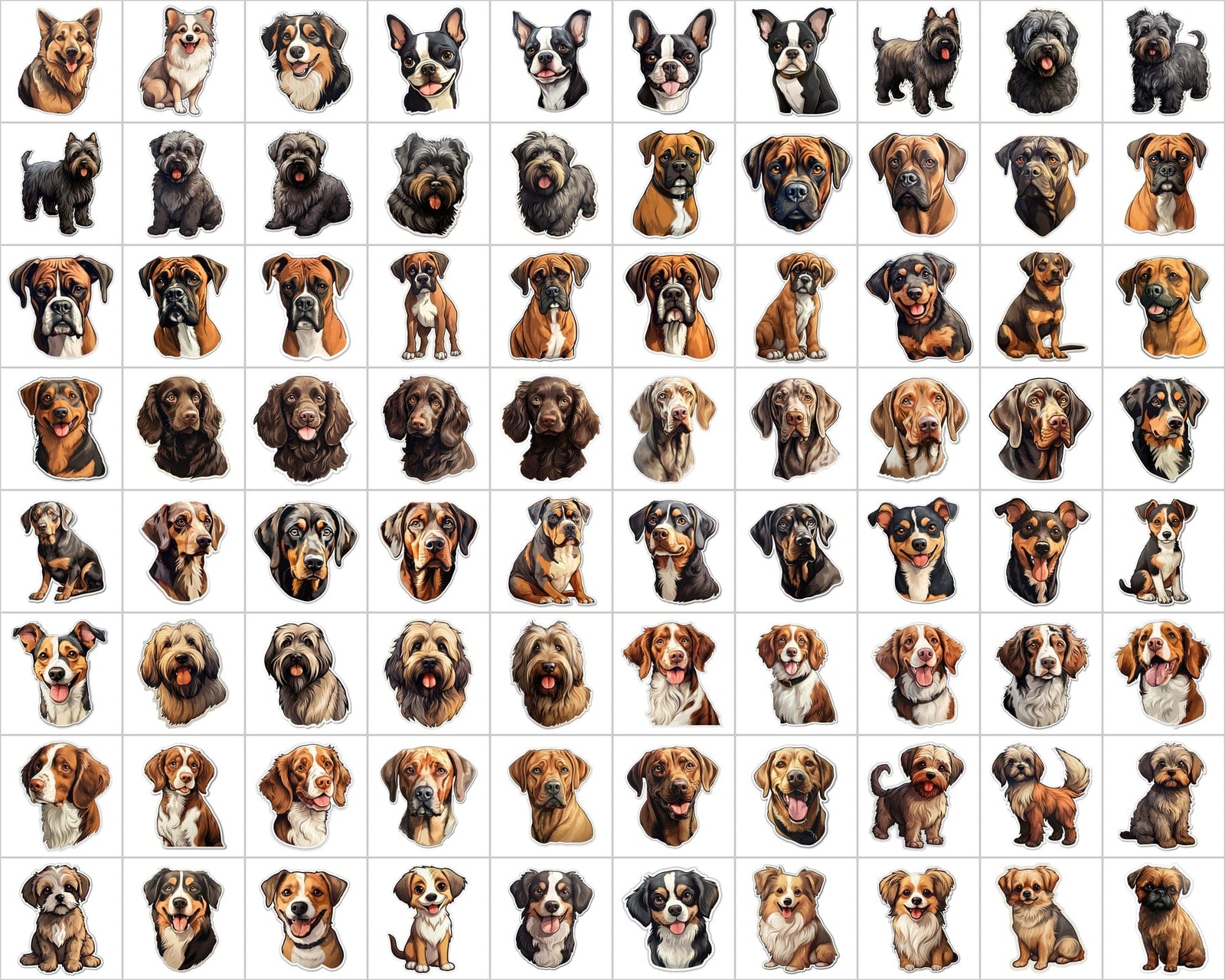 Premium Dog Breed Stickers Bundle | 2600 High-Res PNG Images ...
