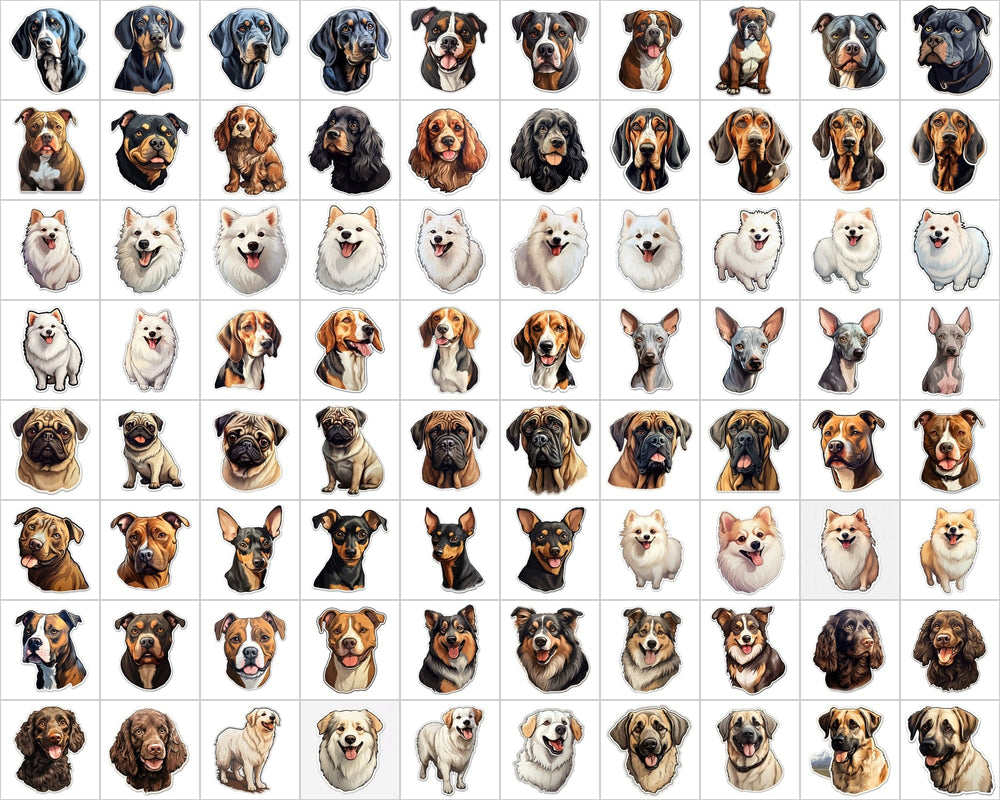 Premium Dog Breed Stickers Bundle | 2600 High-Res PNG Images ...