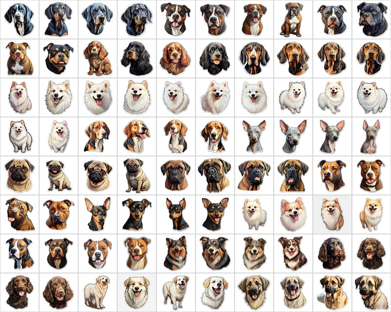 Premium Dog Breed Stickers Bundle | 2600 High-Res PNG Images ...