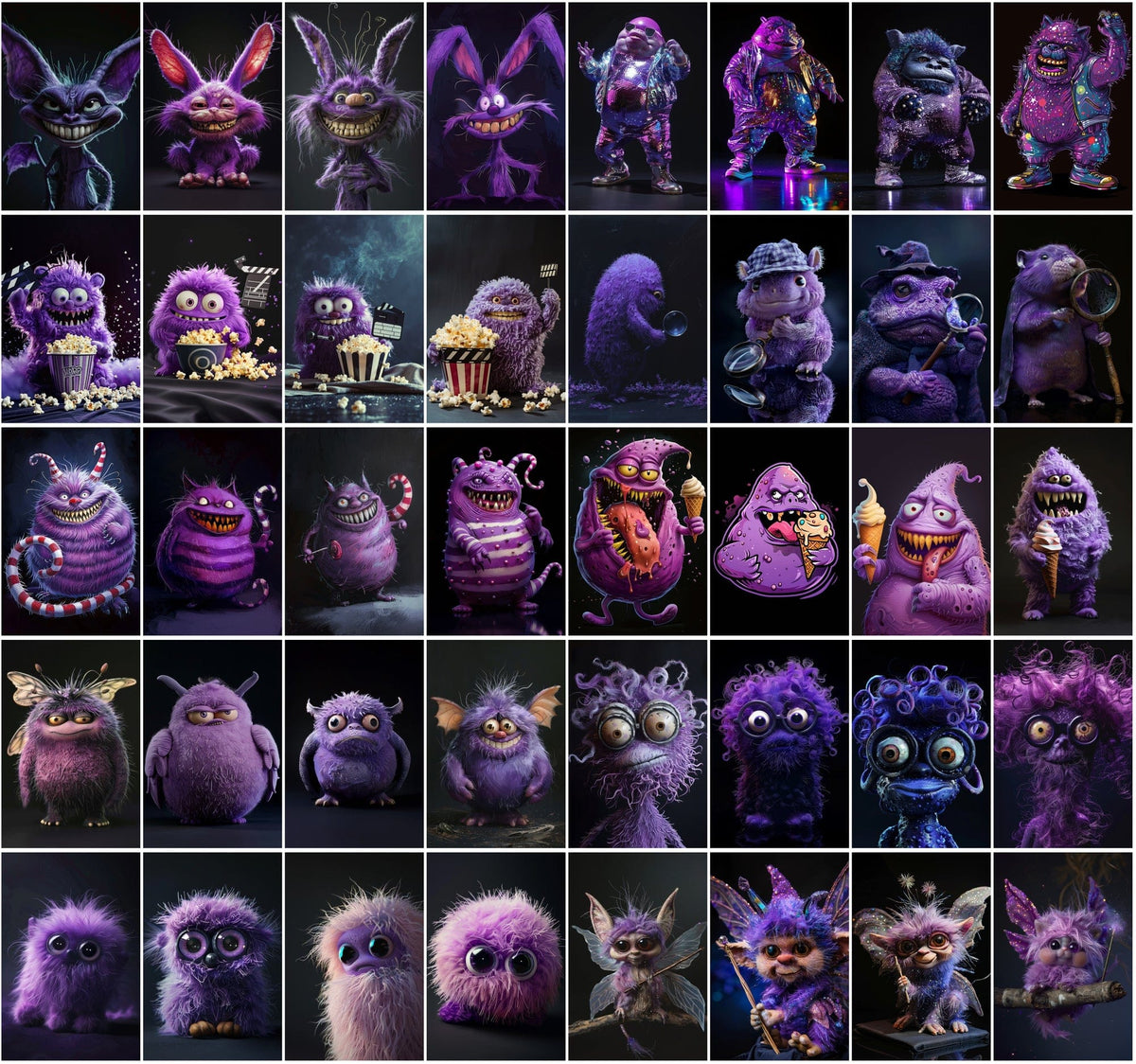 Ultimate Fantasy Art Bundle: 400+ Purple Monsters & Surreal Images, Co