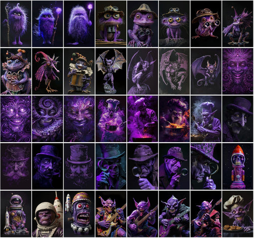 Ultimate Fantasy Art Bundle: 400+ Purple Monsters & Surreal Images, Co