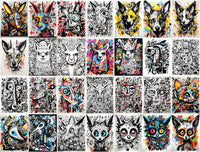 Unique Graffiti Doodle Animal Prints: High-Resolution Images for Comme