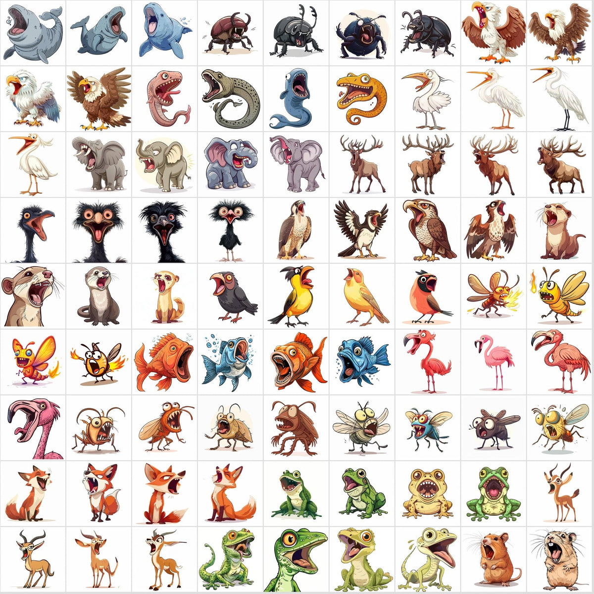 Unleash the Fury: 800 Angry Animals Screaming in High-Res JPG