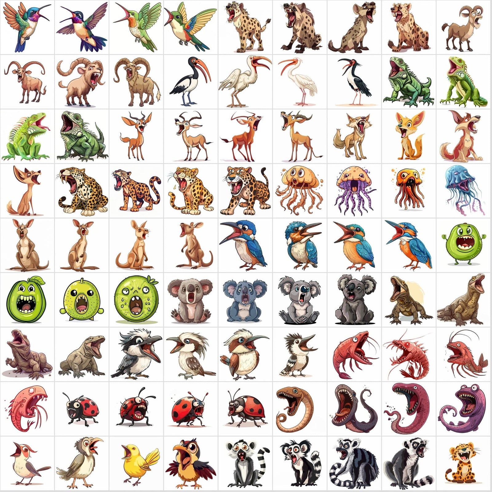 Unleash the Fury: 800 Angry Animals Screaming in High-Res JPG