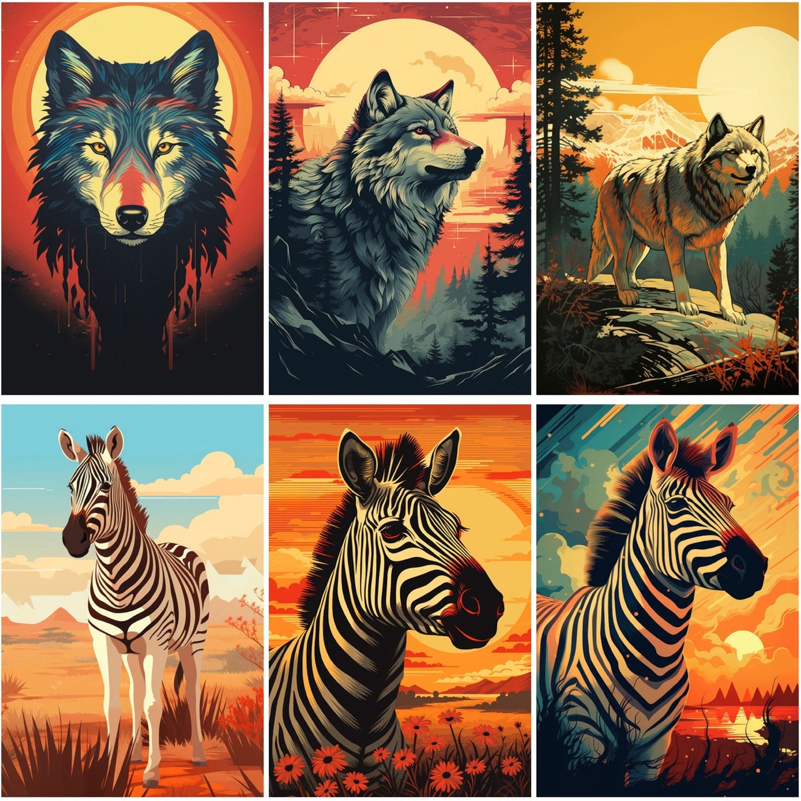 Vintage Wildlife Wonders: 199 Retro Animal Posters with Commercial Lic